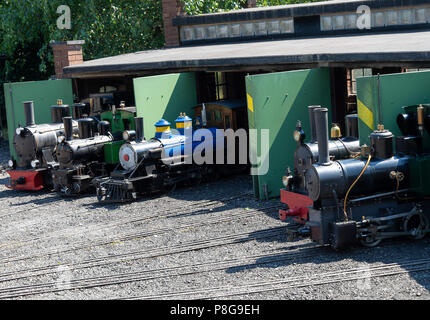 Miniature Swiss Steam Railway Engines in their Shed at The Swiss Vapeur ...