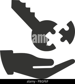 Key factor icon Vector symbol or sign set collection in black and white ...