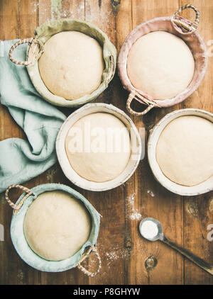 Sourdough wheat bread over rustic background, selective focus Stock ...