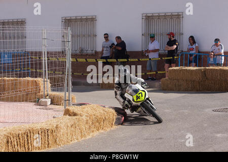 Motorcycle racing in the streets of Alguena, Spain Stock Photo - Alamy