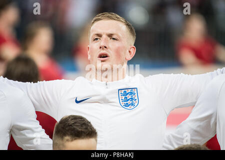 England goalkeeper Jordan Pickford sings the national anthem prior to ...
