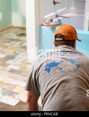 Tile brick floor Stock Photo - Alamy