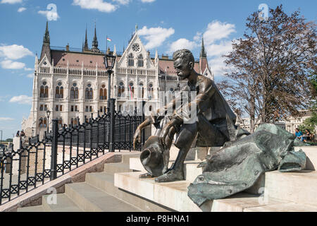 The statue of Attila József in Kossuth Square in Budapest, Hungary ...