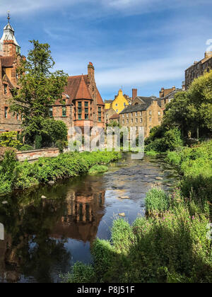 The Water of Leith flowing through Dean Village, Edinburgh, Scotland ...