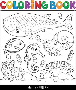 Coloring book various sea animals 2 Stock Vector Image & Art - Alamy