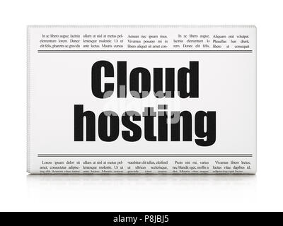 Cloud networking concept: newspaper headline Cloud Stock Photo - Alamy
