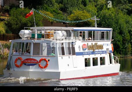 Chester, Cheshire uk, 12th July 2017 River Dee chester boat 2 hour iron ...