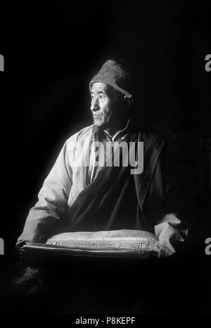 Lama Tensing a Sherpa lama at the Serlo Gompa monastery Jumbesi Solu ...