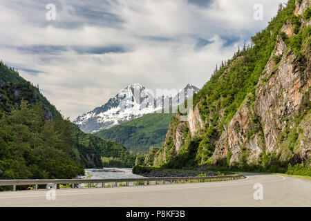 alaska keystone canyon near valdez tyrolean traverse across the lowe ...