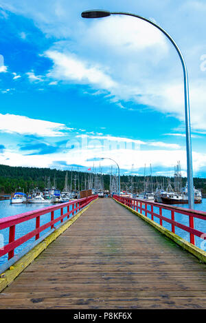 LADYSMITH, BC, CANADA - JAN 15, 2018: Panoramic view of fishing boats ...