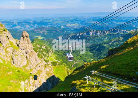 cable car on the ropes, going to Mount Kasprowy Wierch, Poland ...
