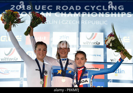 Winners of European Championships in road cycling, U-23, women, L-R ...