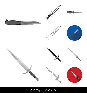 Types of weapons cartoon,black icons in set collection for design ...