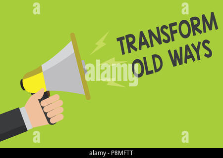 Handwriting text Transform Old Ways. Word Written on Introduce yourself ...