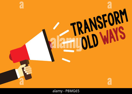 Handwriting text Transform Old Ways. Word Written on Introduce yourself ...