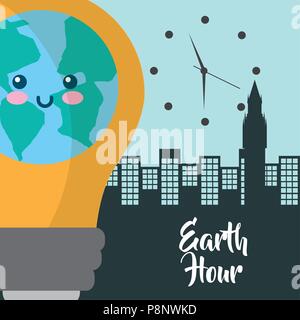 earth hour bulb clock city globe world Stock Vector Image & Art - Alamy