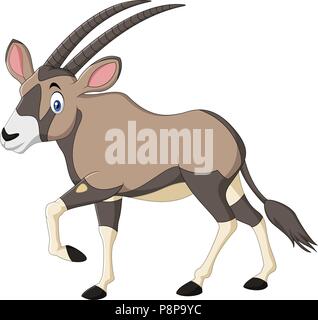 Cute Oryx animal cartoon vector illustration Stock Vector Image & Art ...
