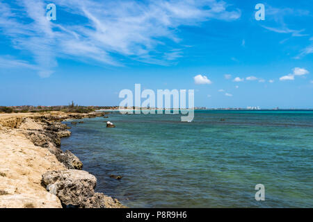 Aruba -view of northern beaches- Arashi- and high rise hotels Stock ...