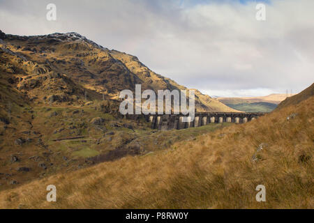 Scottish Hydro electricity generating scheme at Lussa Dam on Lussa Loch ...