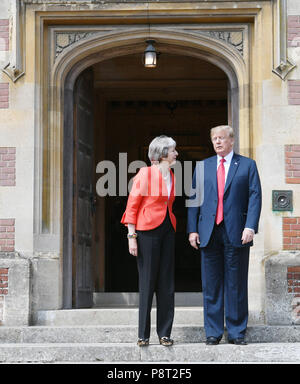 President Donald Trump stands alongside Lieutenant General Steven W ...