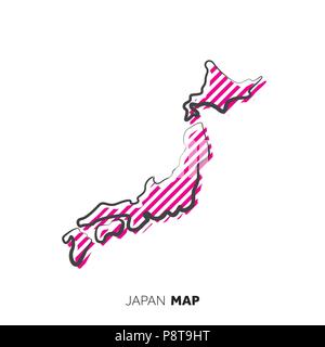 Japan vector country map outline Stock Vector Image & Art - Alamy