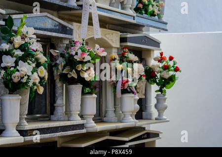 COMARES, SPAIN - 28 JUNE 2018 characteristic of the Spanish burial site ...