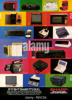 1980s USA Sharp Magazine Advert Stock Photo - Alamy