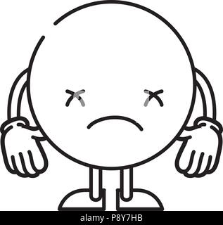 line sad emoji expression with arms and legs Stock Vector Image & Art ...