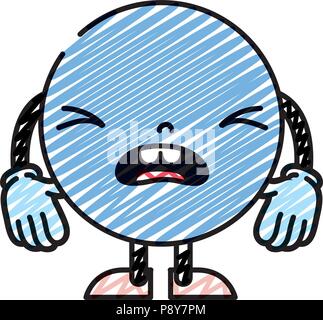 pity emoji character with arms and legs vector illustration Stock ...