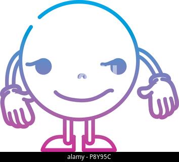degraded line rogue emoji expression with arms and legs Stock Vector ...