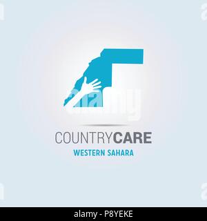 Western Sahara map. Blank vector map of the Country. Borders of Western ...