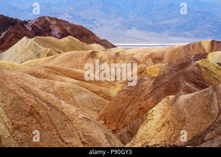 Stunning view of famous Zabriskie Point in Death Valley National Park ...