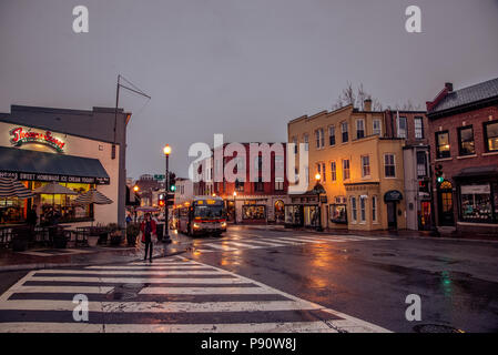 Street scenes of Georgetown in Washington DC during winter Stock Photo ...