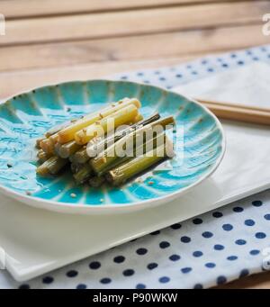 Korean food garlic stalk Simmered soy sauce Stock Photo - Alamy