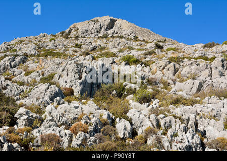 Rocky Mediterranean coastline between Sogut and Taslica on Bozburun ...