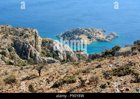 Mediterranean coastline between Sogut and Taslica on Bozburun peninsula ...