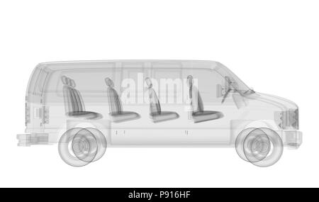 X-ray bus isolated. 3d render Stock Photo - Alamy