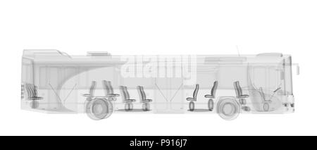 X-ray bus isolated on white. 3d render Stock Photo - Alamy