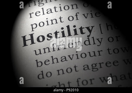 Fake Dictionary, Dictionary definition of the word hostility. including ...