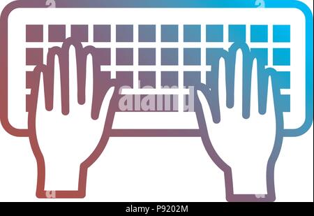 hands typing in keyboard vector illustration design Stock Vector Art ...