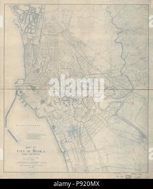 Map of city of Manila and vicinity Stock Photo - Alamy