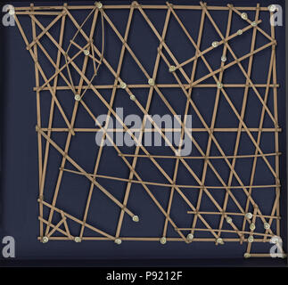Marshall Islands stick chart, Rebbelib type Stock Photo - Alamy