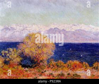 The painting The Mediterranean (Cap d'Antibes) by Claude Monet captures ...