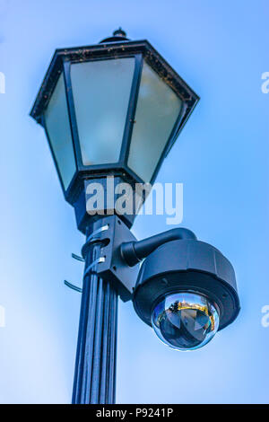 Lamp post with security camera. Pole with lights and recording Stock ...