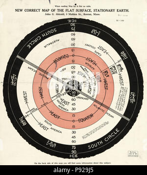 New correct map of the flat surface, stationary earth , Geography ...