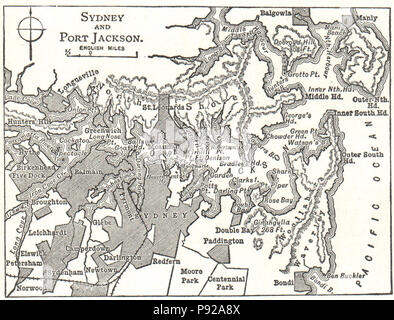 Map of Sydney Harbour, Port Jackson, Australia 1912 Stock Photo - Alamy