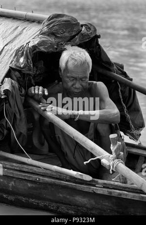 Thailand: A traditional Moken (Sea Gypsy) boat, Moken Village, Ko Surin ...