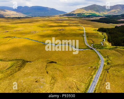 Beautiful aerial view of Connemara National Park, famous for bogs and ...