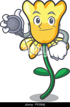 Professor daffodil flower character cartoon Stock Vector Image & Art ...