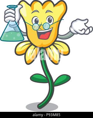 Professor daffodil flower character cartoon Stock Vector Image & Art ...